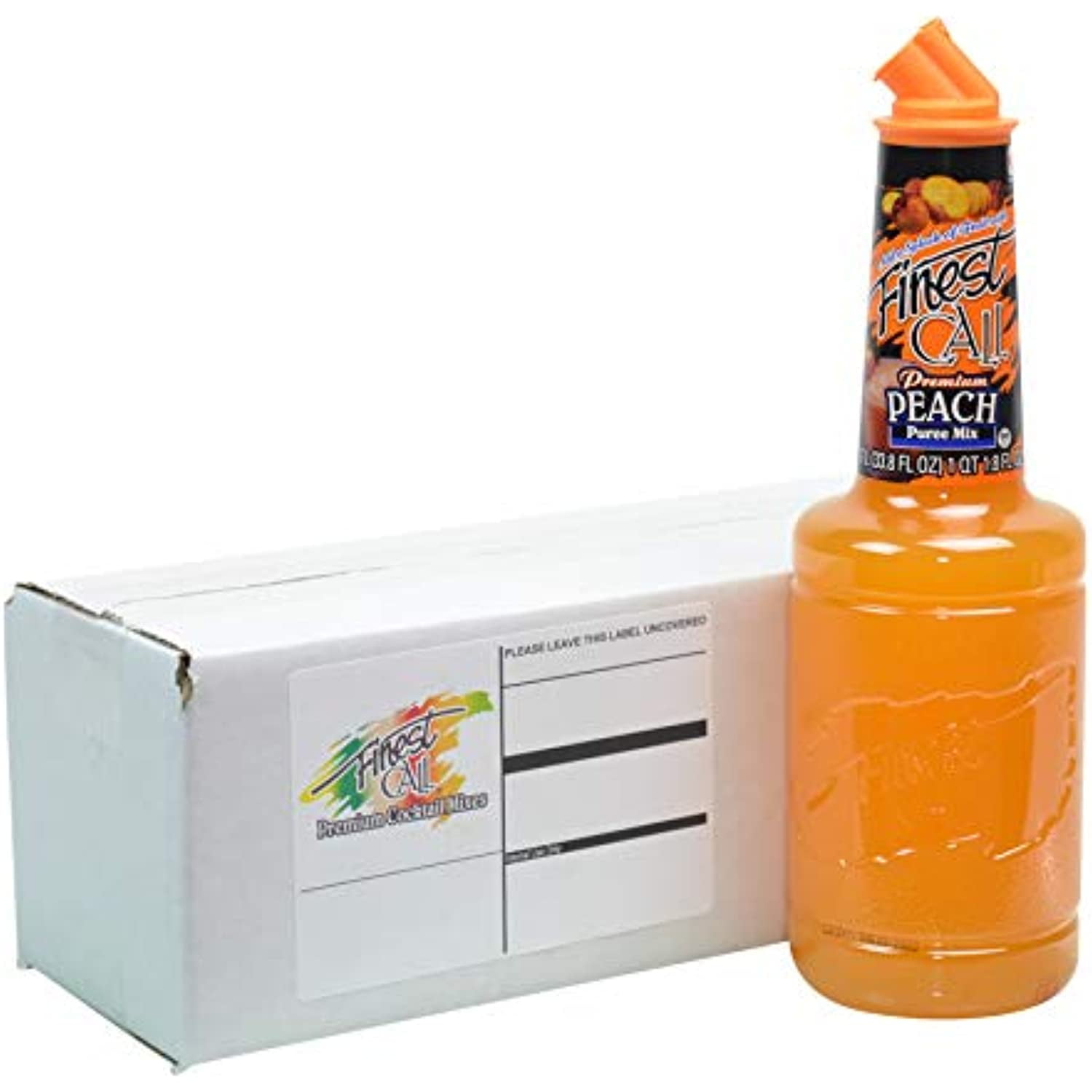Finest Call Premium Peach Fruit Puree Drink Mix, 1 Liter Bottle (33.8 ...