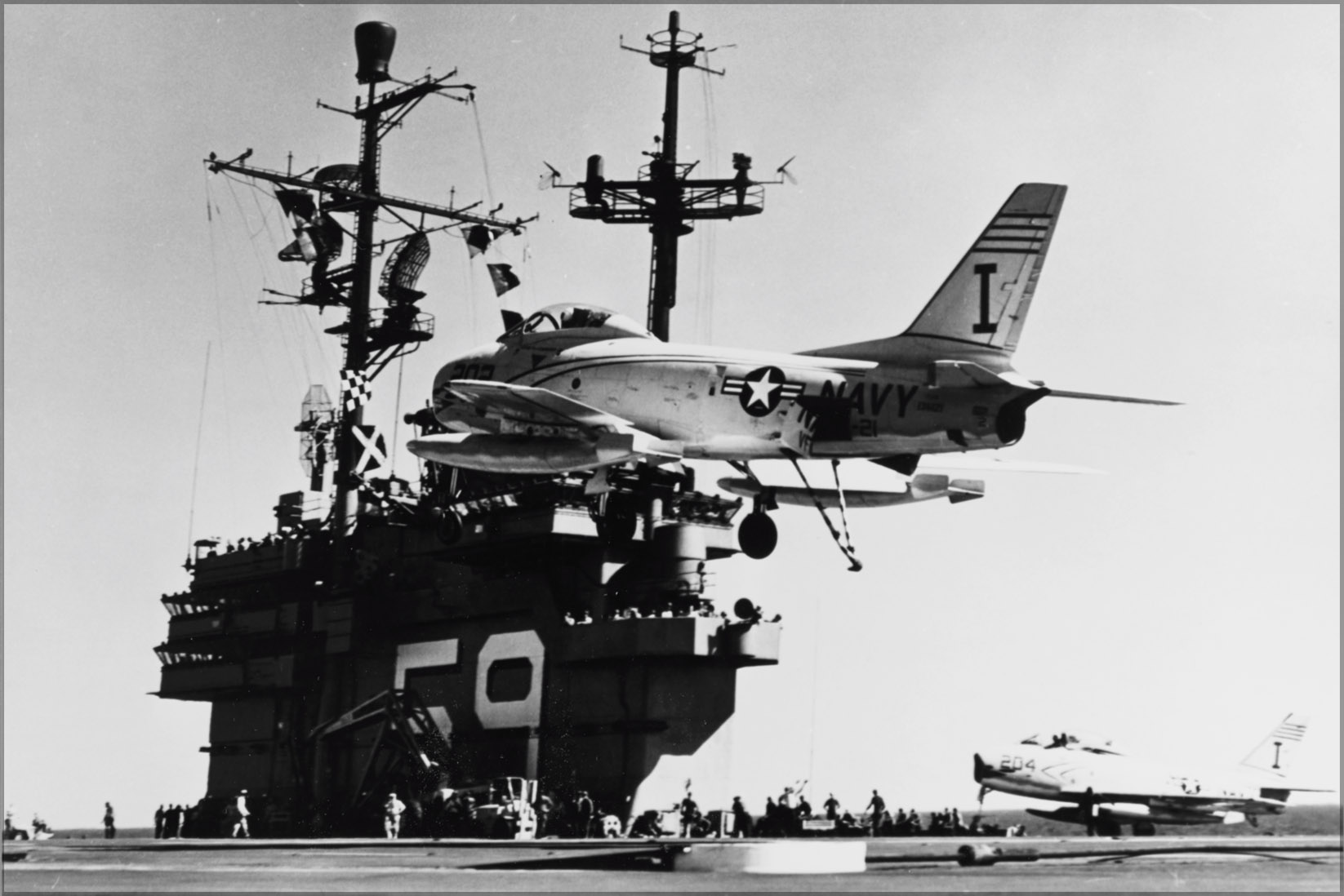 24"x36" Gallery Poster, Navy FJ-3 Fury (VF-21) Mach Busters USS ...