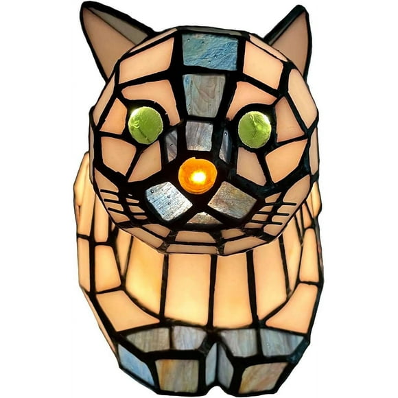 Stained Glass Cat Lamp