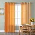 Bright Orange Ombre Sheer Curtains 72 Inch Long 2 Panels, Amber Wood ...