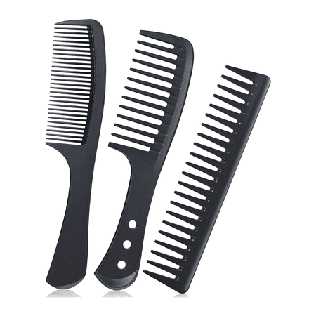 SICED Set of 3 Carbon Fiber Hair Comb, Fine and Wide Tooth Comb, Wide ...