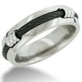 SuperJeweler 7mm Mens Titanium Wedding Band Ring with Carbon Fiber Rope ...