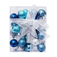 30-Count Mini Christmas Ball Ornaments 1.2", Shatterproof Assorted Baubles with Star Topper for ...