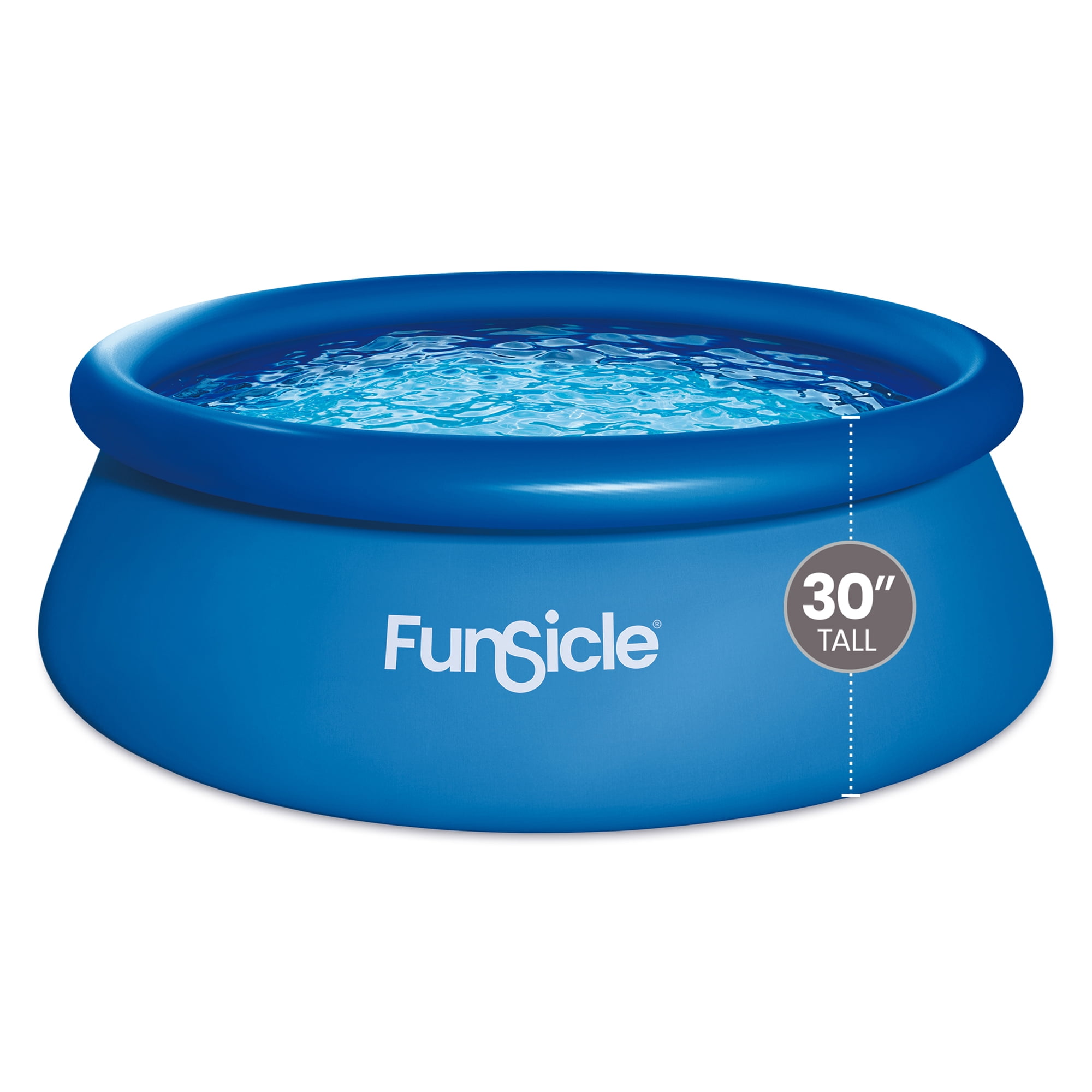 Funsicle 8' x 30" QuickSet Inflatable Ring Top Outdoor Pool w/ Pump ...