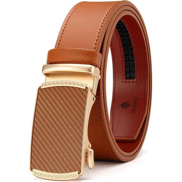 Ratchet Belt for Men Dress Adjustable 1 3/8" Genuine Leather Designer ...