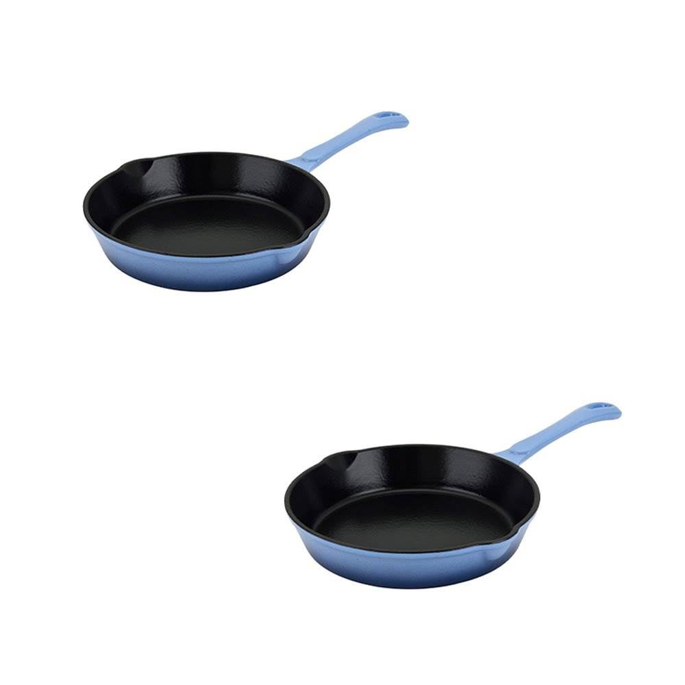 Hamilton Beach 8 Inch Enameled Cast Iron Fry Pan Skillet + 10 Inch Fry ...