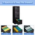 STANI Lockable 4 Drawer Black File Cabinet, Metal Office Storage ...