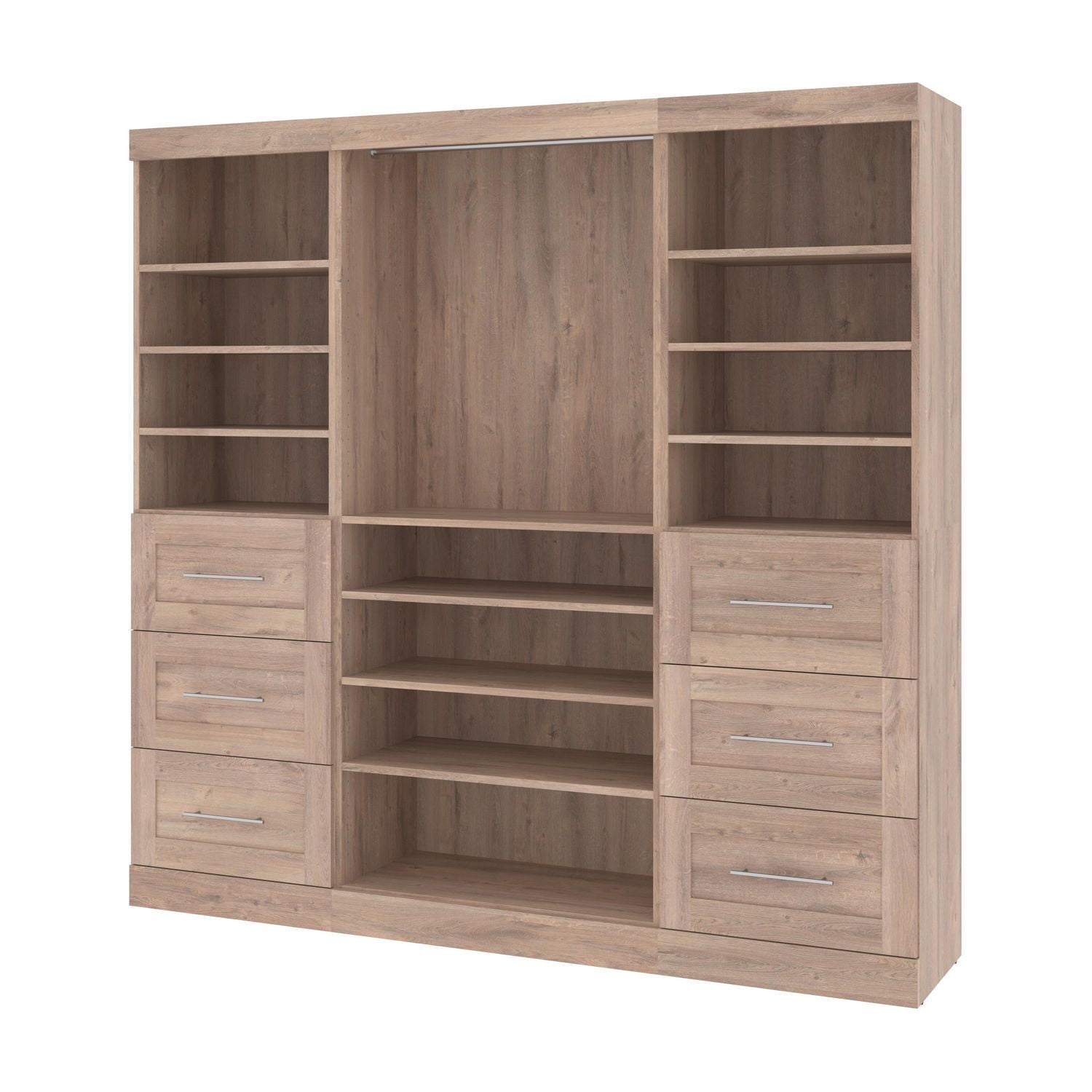 Click here for Bestar Pur 86w Closet Organizer In Rustic Brown 85 prices
