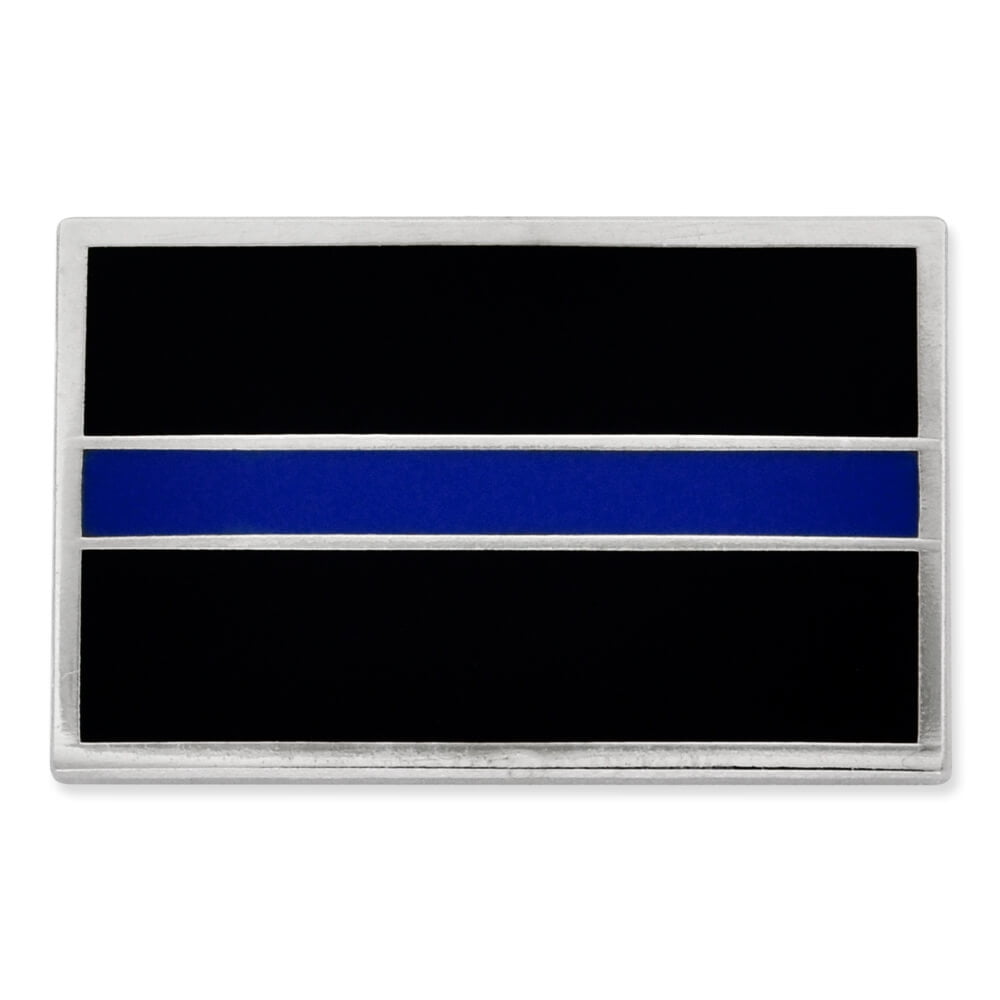 PinMart's Police Awareness Thin Blue Line Rectangle Enamel Lapel Pin ...