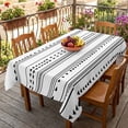 Bohemian Ethnic Triangle Plaid Stripes Table Cloth 60x84in, Waterproof ...