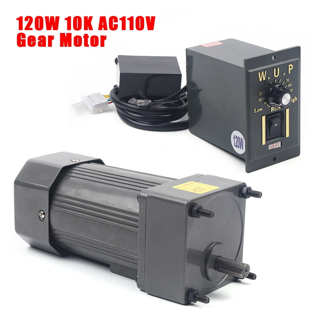 120W 110V AC Gear Motor Electric Variable Speed Controller Torque 1:10 ...