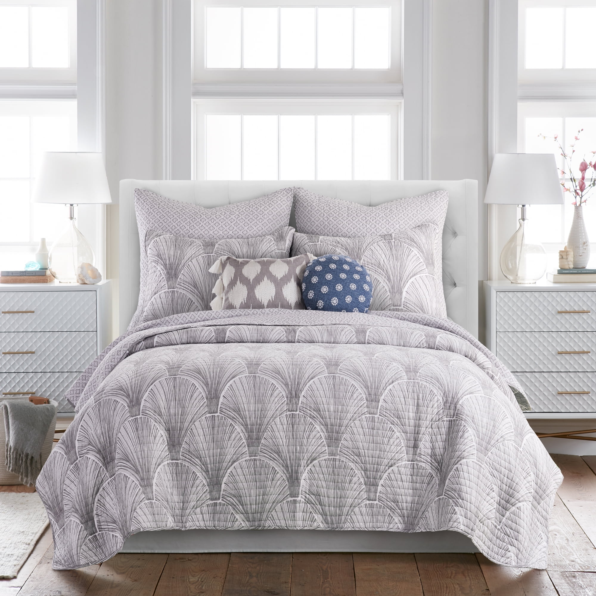 Levtex Home - Wexford Grey Quilt Set - Full/Queen Quilt and Two ...