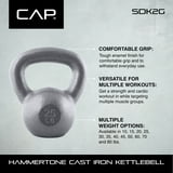 CAP Barbell Cast Iron Kettlebell, Single, 20-Pounds - Walmart.com