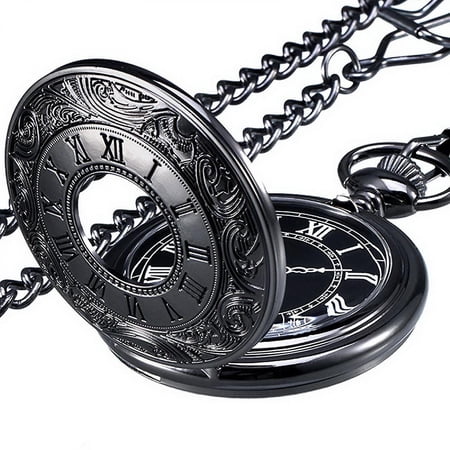 Quartz Pocket Watch For Men With Black Dial And Chainblack | Walmart Canada