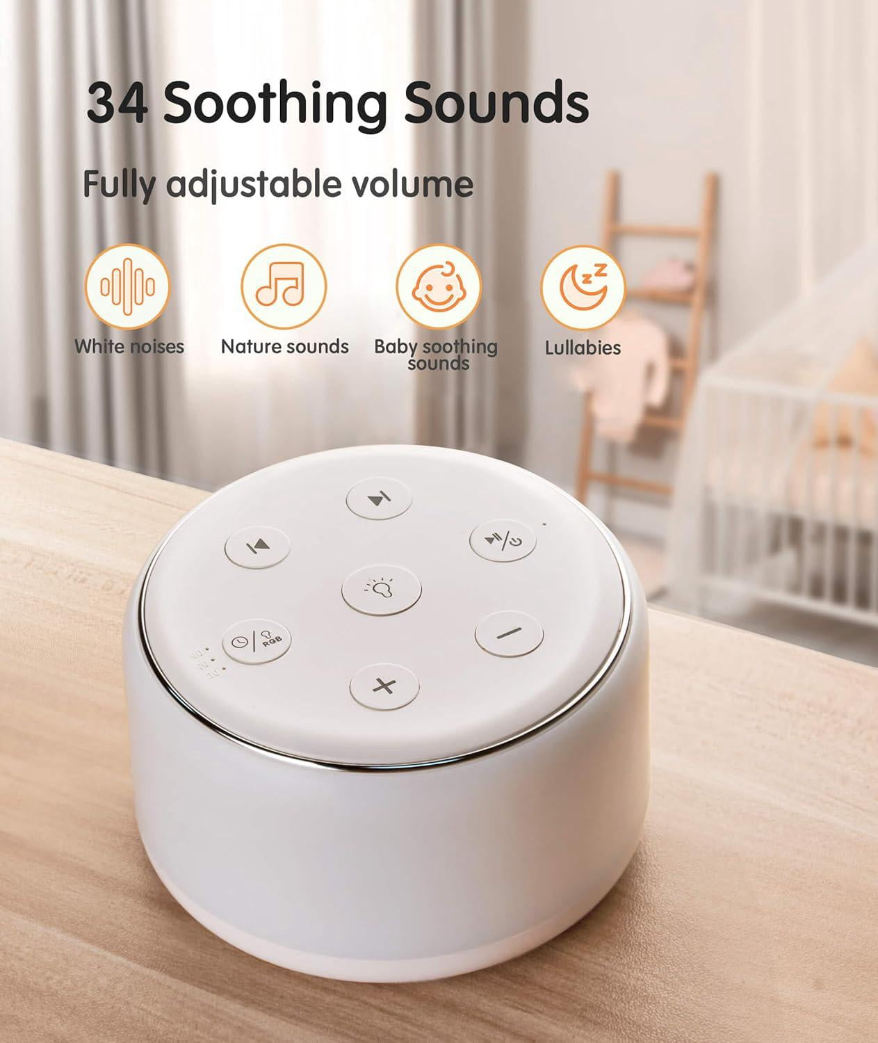 White Noise Sound Machine Baby for Sleeping with Night Light – 34 ...