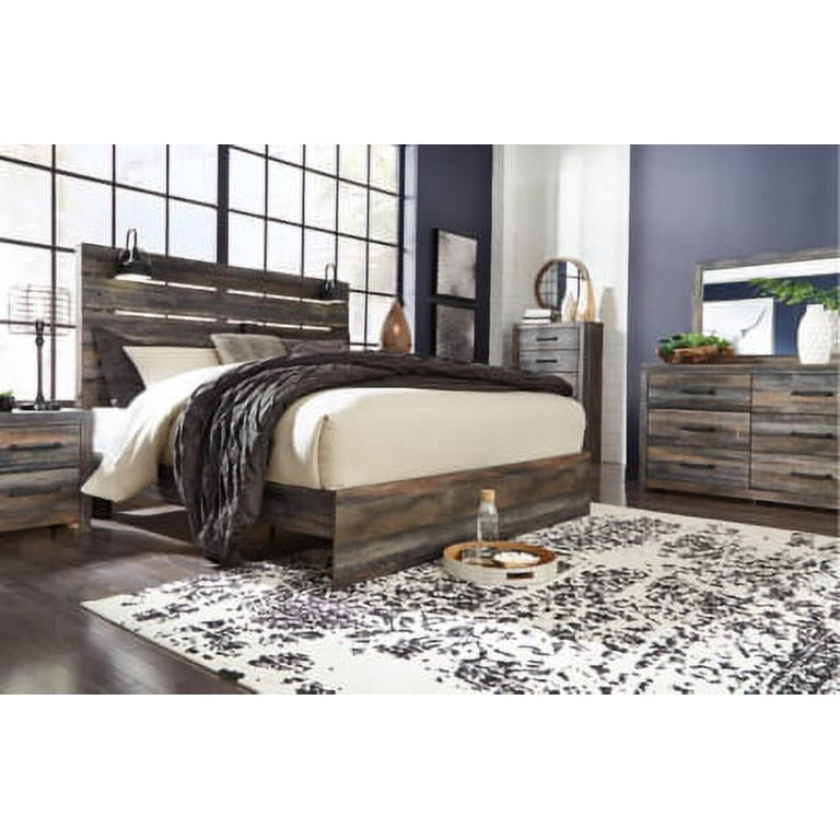 Signature Design by Ashley Drystan Wood King Panel Headboard in Rustic Multi Walmart