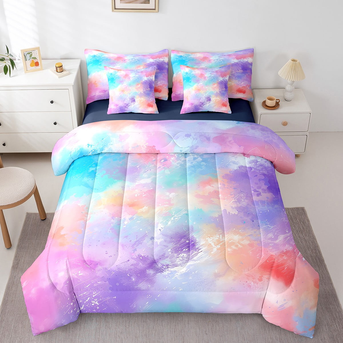 Click here for Erosebridal Purple Swirl Bedding Twin Size  Waterc... prices