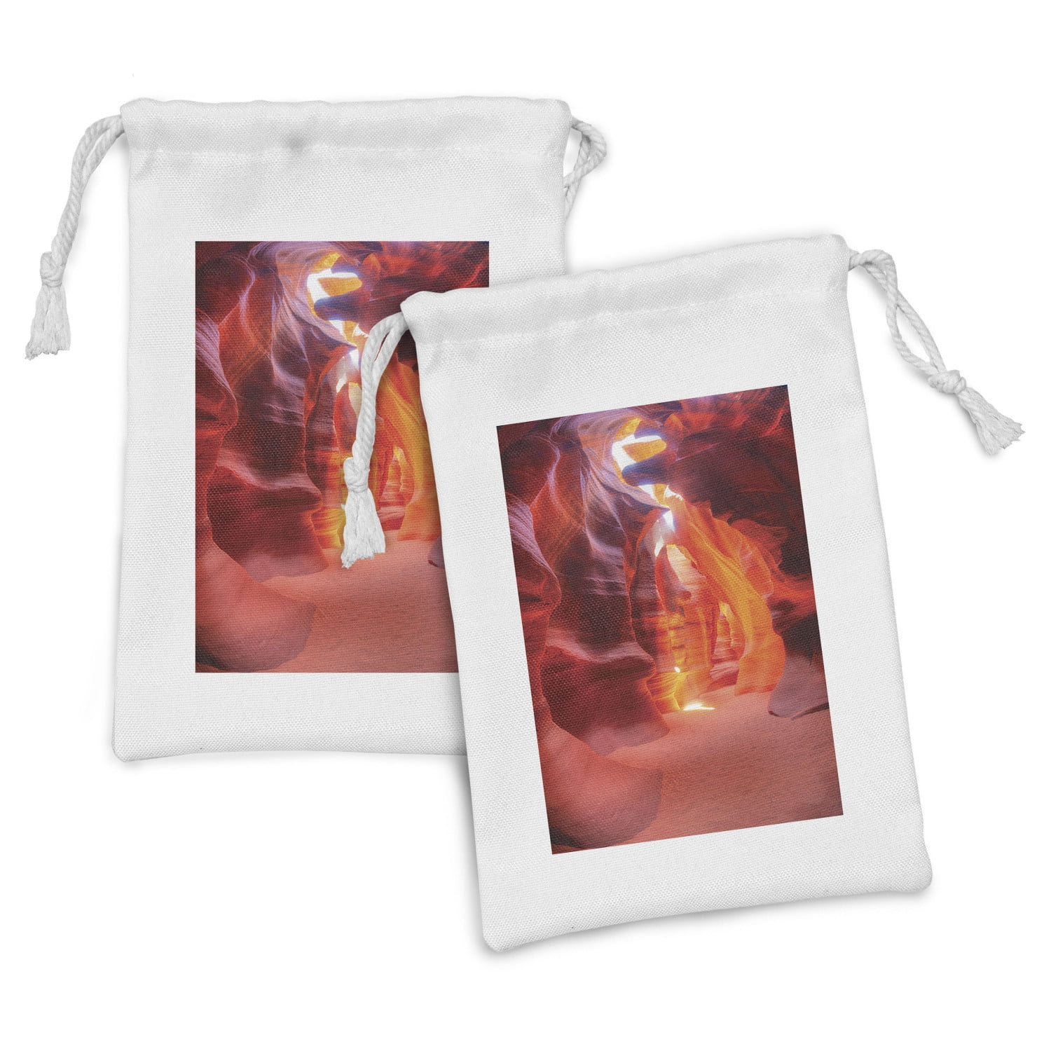 Americana Fabric Pouch Set of 2, Sunbeam Piercing Through Sandstone at ...