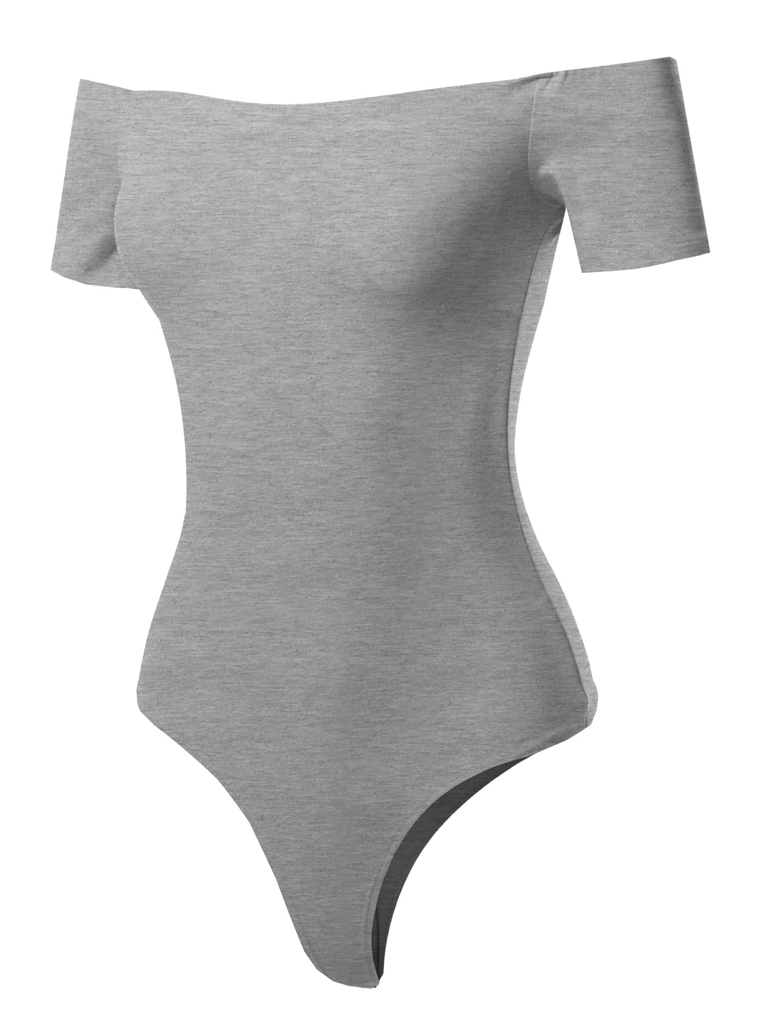 FashionOutfit Women's Solid Sexy Off Shoulder Top Bodysuit - Walmart.com