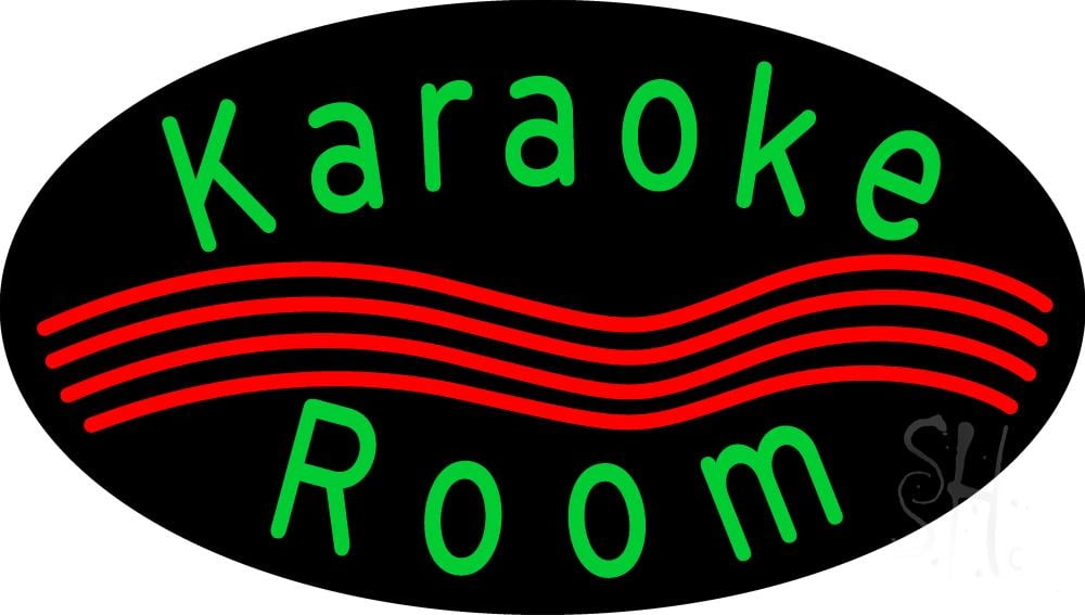Green Karaoke Rooms LED Neon Sign 20" Tall x 37" Wide - inches Black ...