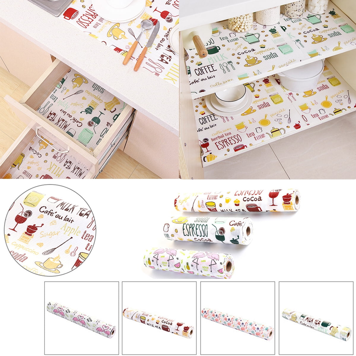 Walbest Various Patterns Oilproof Table Mat Drawer Liner Wardrobe ...