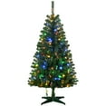 HOMCOM Pre-lit 5' Artificial Christmas Tree with Warm White or Colorful ...
