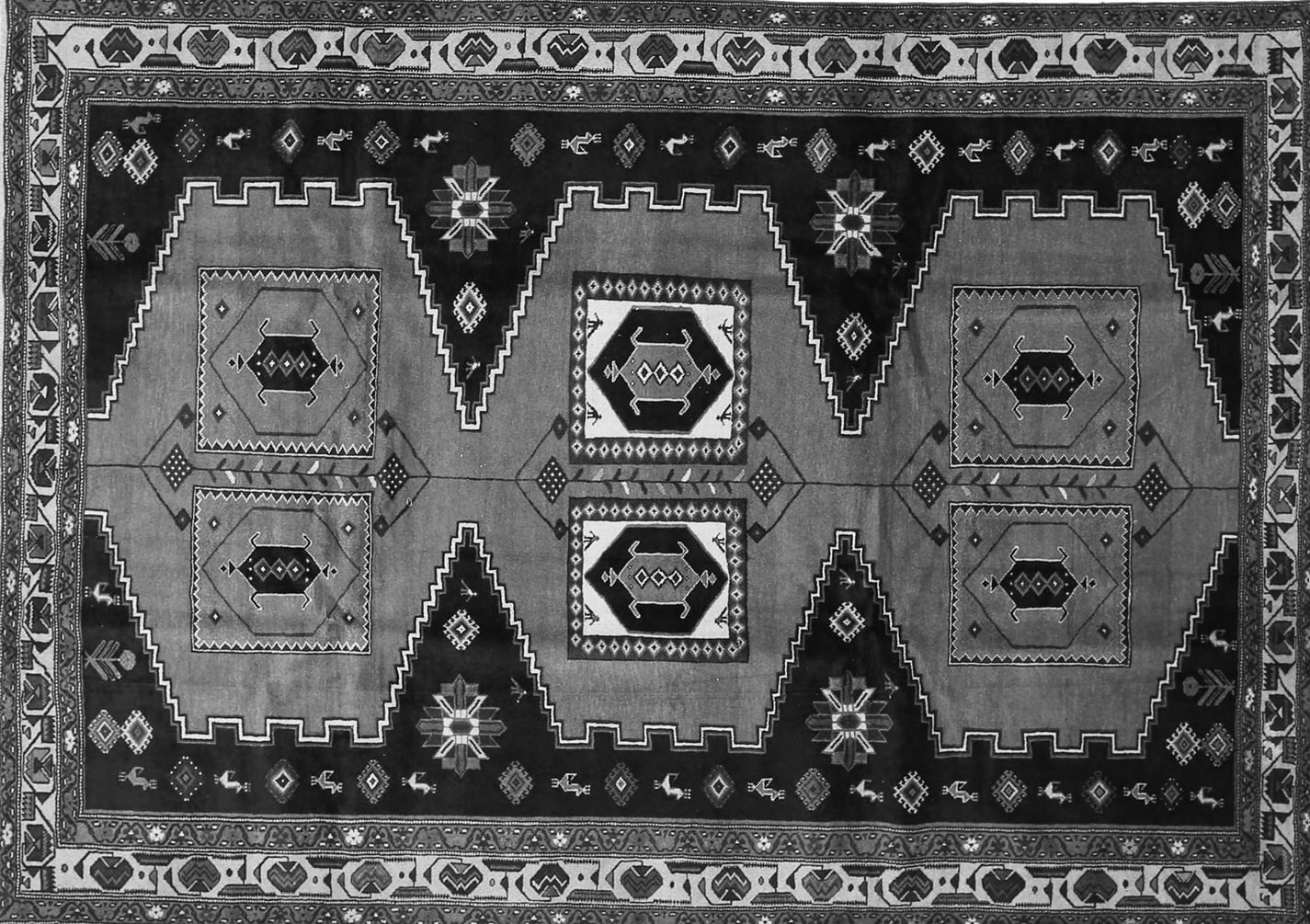 Ahgly Company Indoor Rectangle Persian Gray Traditional Area Rugs, 2' x ...