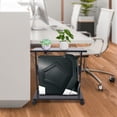 Miumaeov 2-Tier Metal PC Case Desktop CPU Stand Holder Black Iron Frame ...