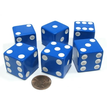 Koplow Games Set of 6 D6 25mm Large Opaque Jumbo Dice - Black with ...