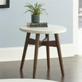 Home Square End Table in Cherry Base and White Silverstone - Set of 2 ...