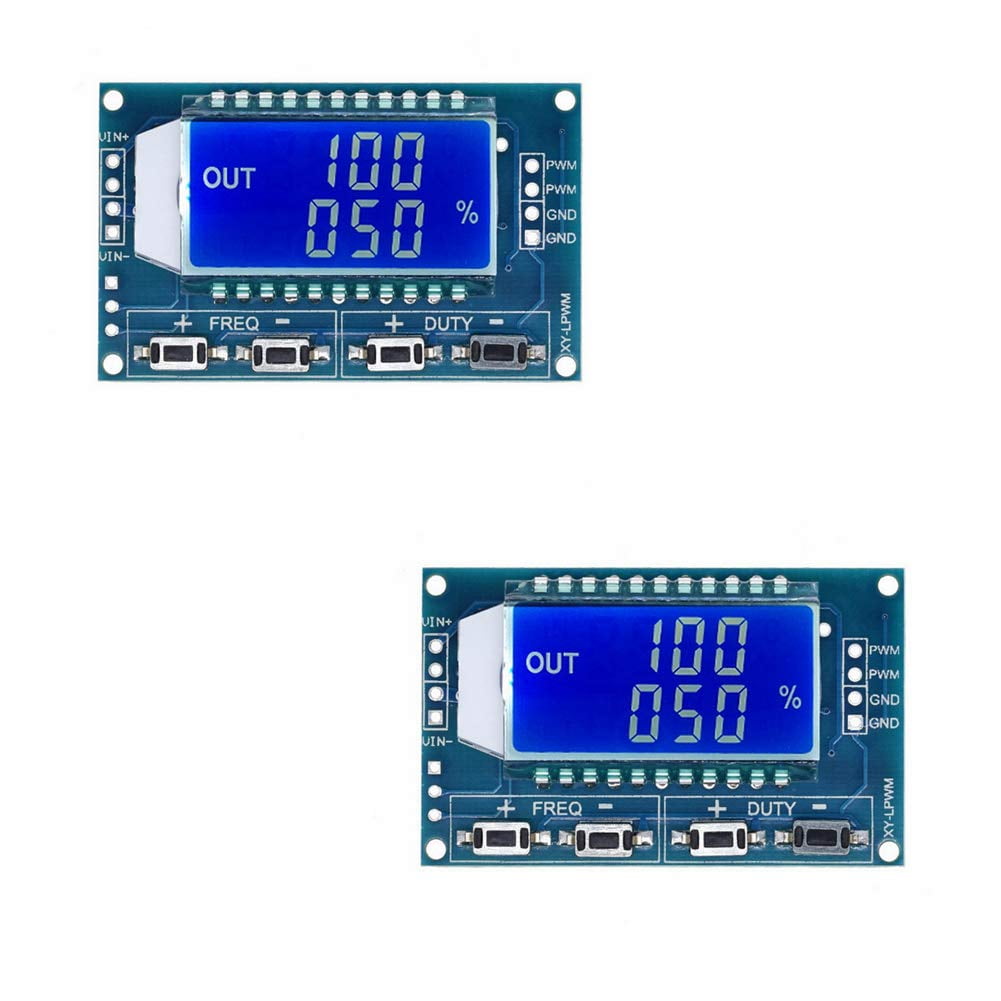 Treedix 2pcs Signal Generator Module LCD Display 1Hz-150KHz PWM Pulse Frequency Adjustable Duty ...