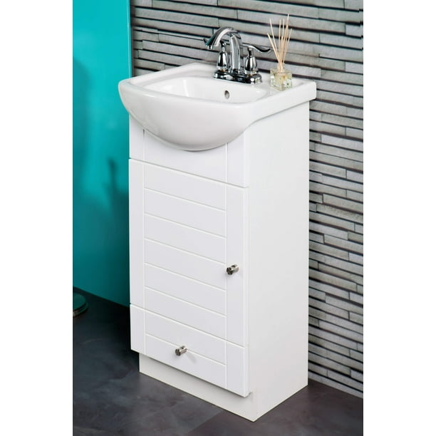 SMALL BATHROOM VANITY CABINET AND SINK WHITE - Walmart.com
