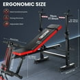 VIBESPARK Foldable Workout Bench, Adjustable Weight Bench Set with Barbell Rack Removable Foot ...