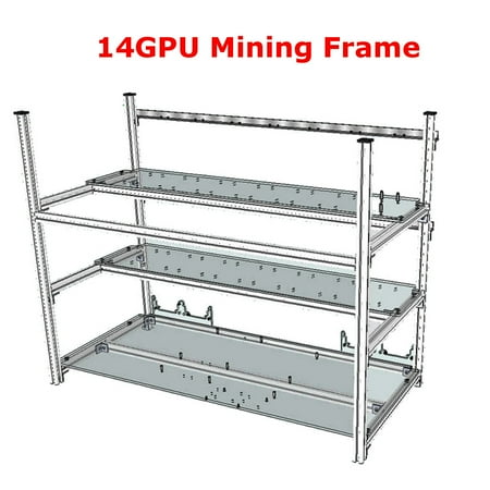 Aluminum Mining Frame Case Open Air Mining Stackable Frame Rig Case 14 ...