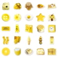 50 Yellow Stickers, Aesthetic Yellow Vinyl Decals for Water Bottles ...
