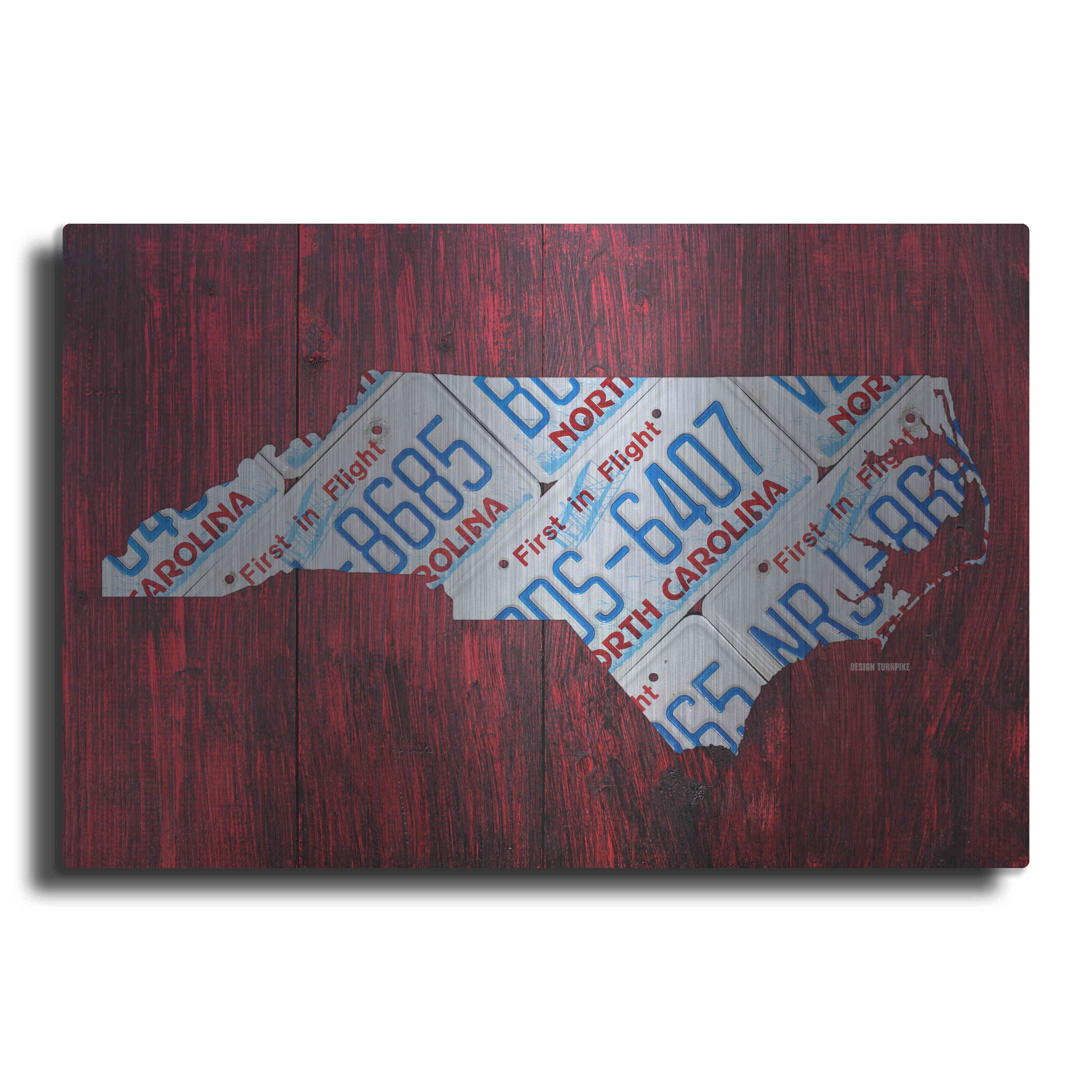 Luxe Metal Art 'North Carolina License Plate Map' by Design Turnpike ...
