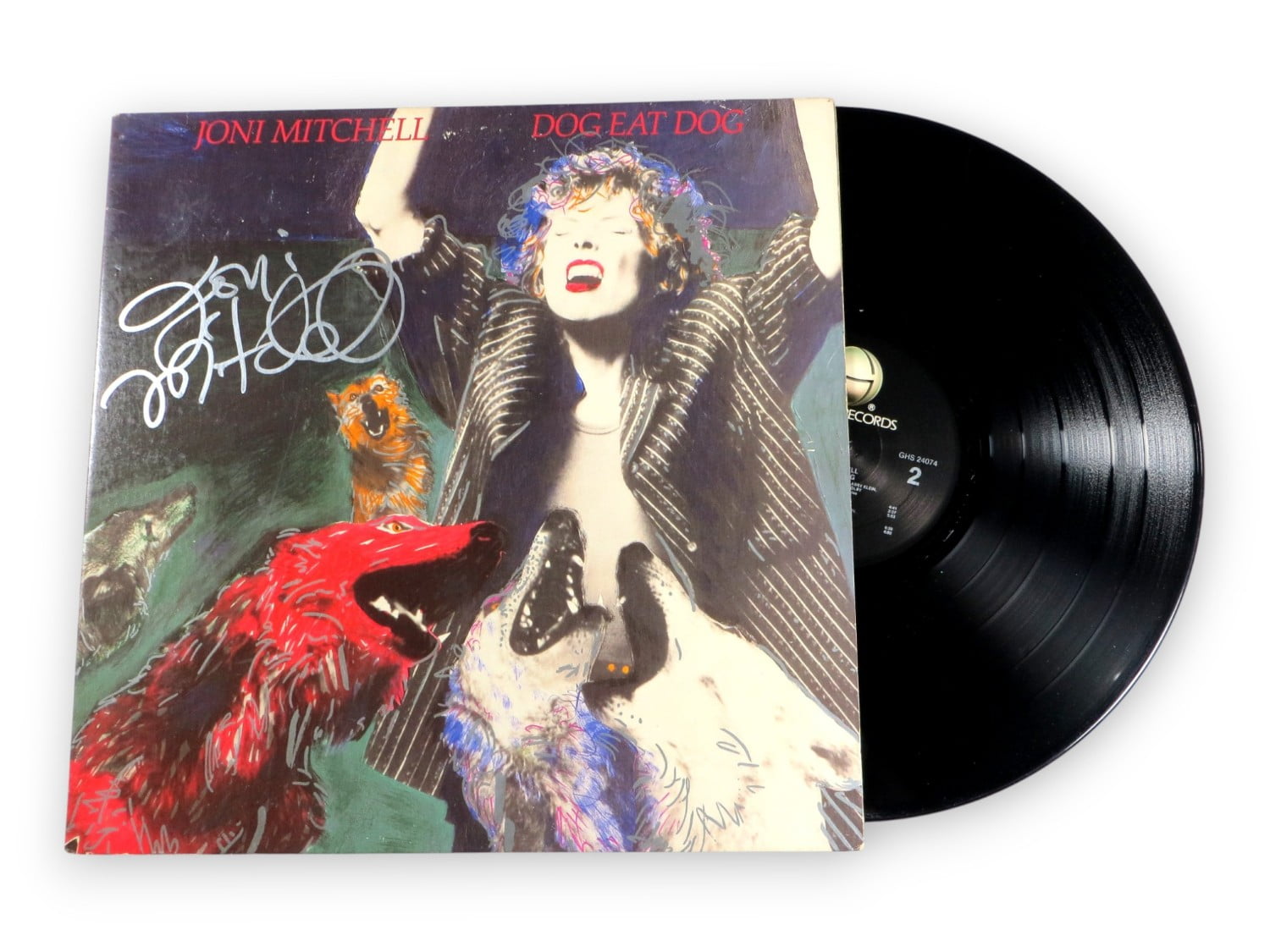Joni Mitchell Signed Autographed Record Album Cover Dog Eat Dog BAS ...