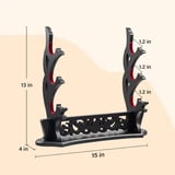 BiJun Sword Stand Katana Stand, Black Wood Sword Katana Wall Mount ...