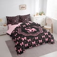 Catabedysis Bowtie Letter S 7-Piece King Bedding,Pink Modern Bowtie ...