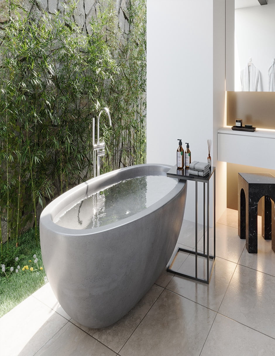 TINA DE BAÑO OVALO 72in MARCA BANTÉ DE CONCRETO BANTÉ TINA DE BAÑO ...