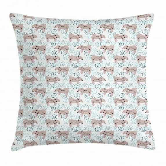 Doodle Throw Pillow Cushion Cover, Polar Bear Animals with ...