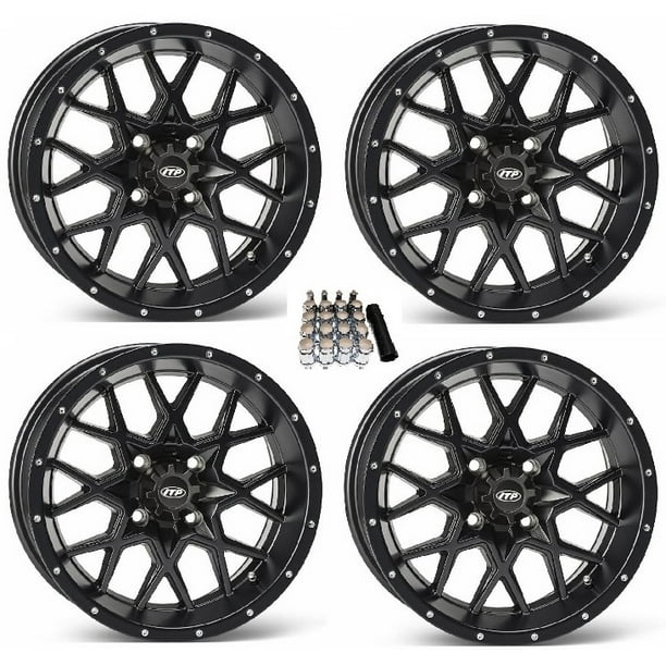 ITP Hurricane UTV Wheels/Rims Matte Black 12" Kawasaki Mule Pro FXT ...