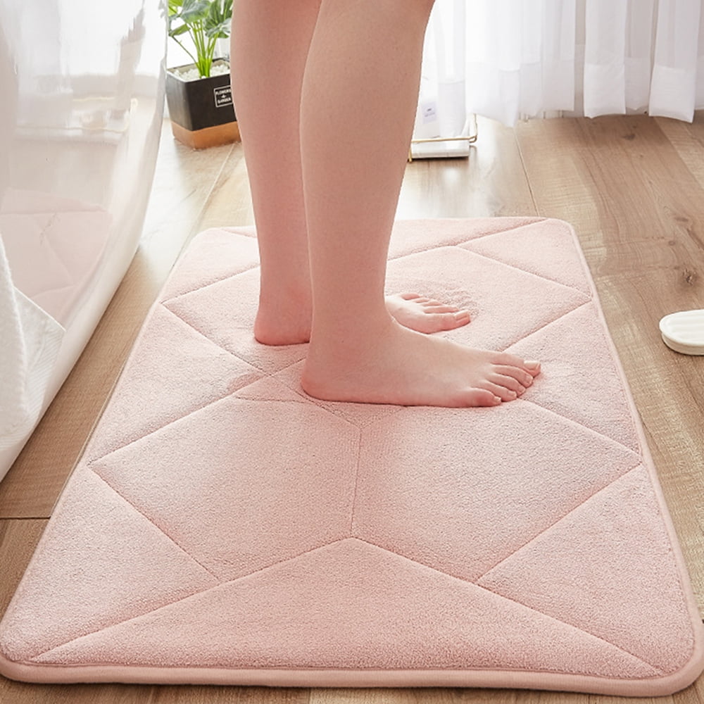 Memory Foam Bath Mat,Super Water Absorption,Machine Washable Bathroom ...
