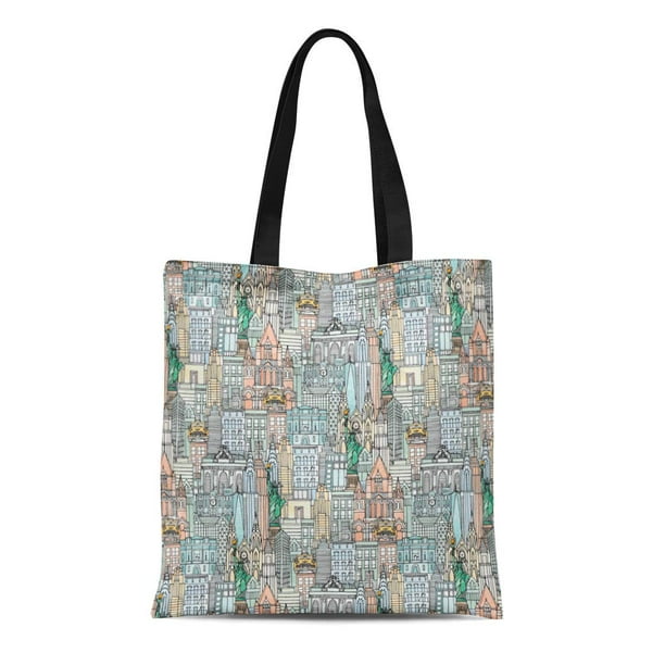 NUDECOR Canvas Tote Bag Sharon New York Watercolor Turner Architecture ...
