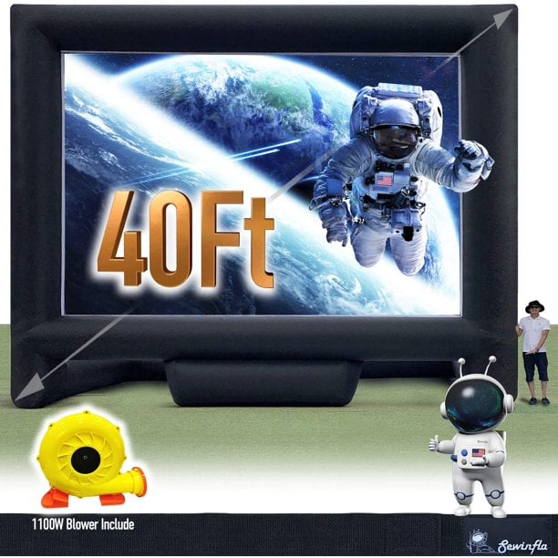 Sewinfla 40Ft Giant Inflatable Movie Screen Outdoor - Portable Blow Up ...