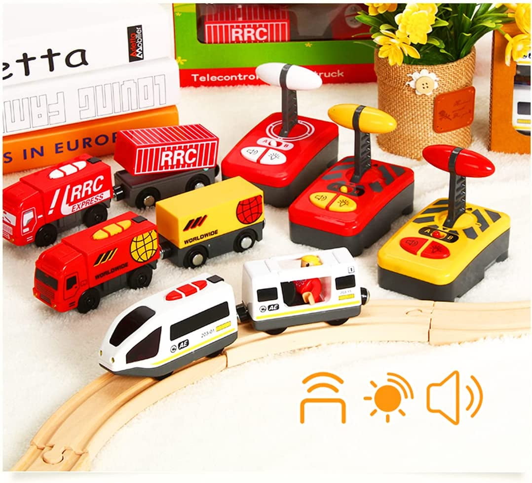 Buy Wooden Train Set Accessories Battery Operated Locomotive Train ...