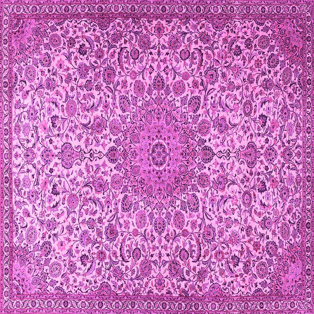 Ahgly Company Indoor Square Persian Pink Traditional Area Rugs, 6 ...