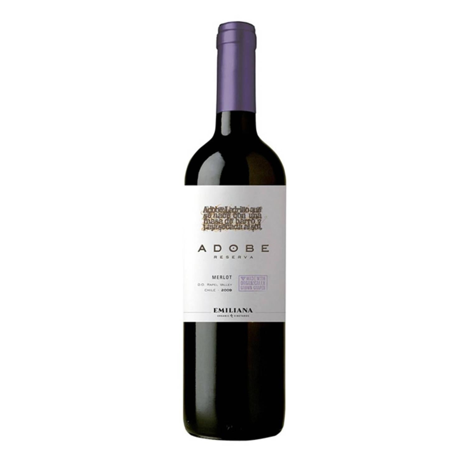Caja de 6 Vino Tinto Adobe Reserva Merlot Organico 750 ml | Walmart en ...