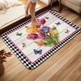 3.94'x5.25' Area Rug for Bedroom, Spring Tulips Non Slip Soft Small ...