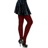 Leg Avenue Women's Nylon Black/Red Striped Tights, One Size - Walmart.com